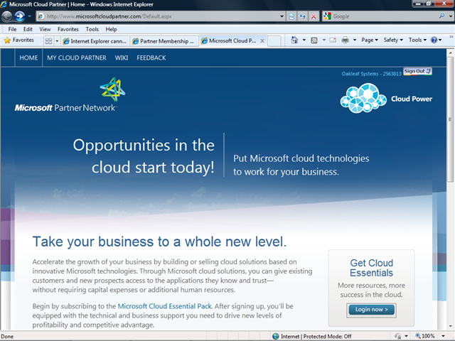 OakLeaf Systems: Microsoft Announces Cloud Essentials for Partners with ...